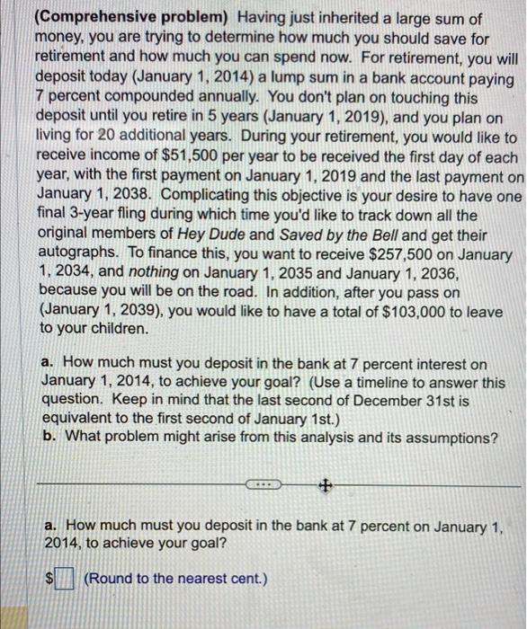 Solved (Comprehensive problem) Having just inherited a large | Chegg.com