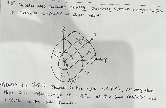 Solved EX) Consider two concentric perfectly - conducting | Chegg.com