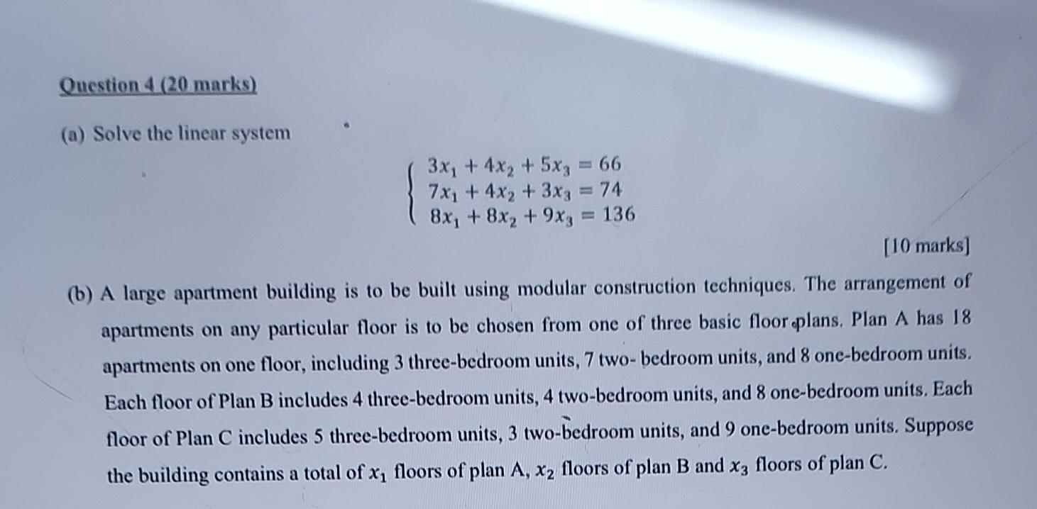 Solved (a) Solve the linear system | Chegg.com
