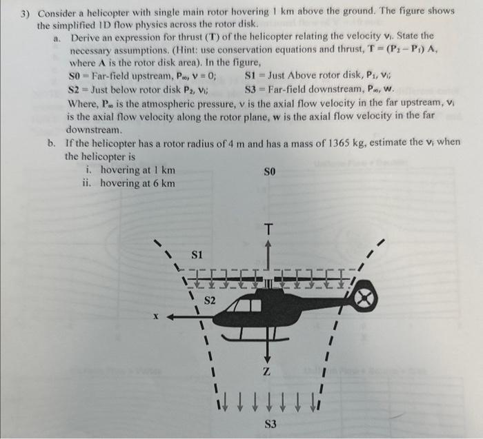 Solved 3) Consider a helicopter with single main rotor | Chegg.com