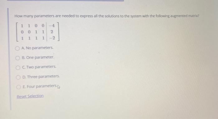 Solved How many parameters are needed to express all the | Chegg.com
