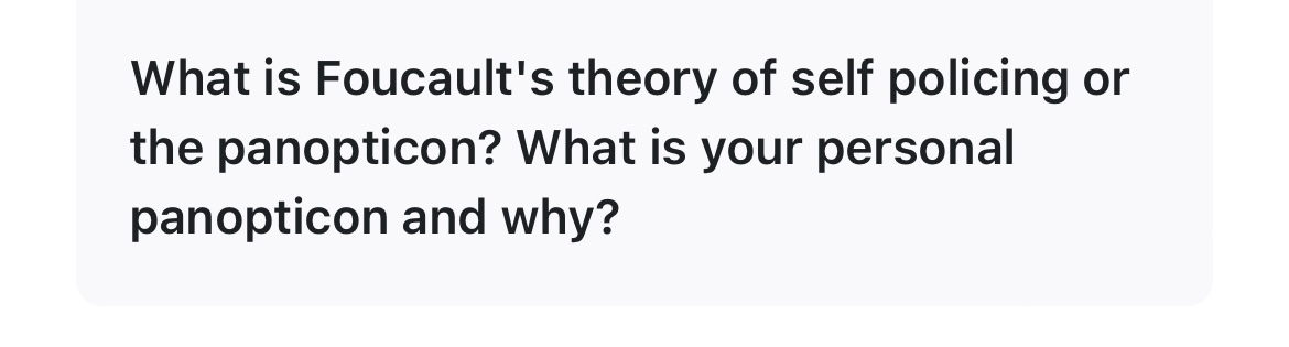 Solved What is Foucault's theory of self policing or the | Chegg.com