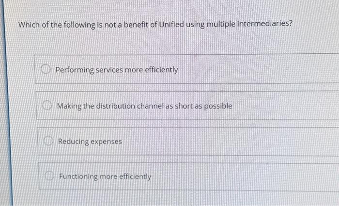 Solved Which of the following is not a benefit of Unified | Chegg.com