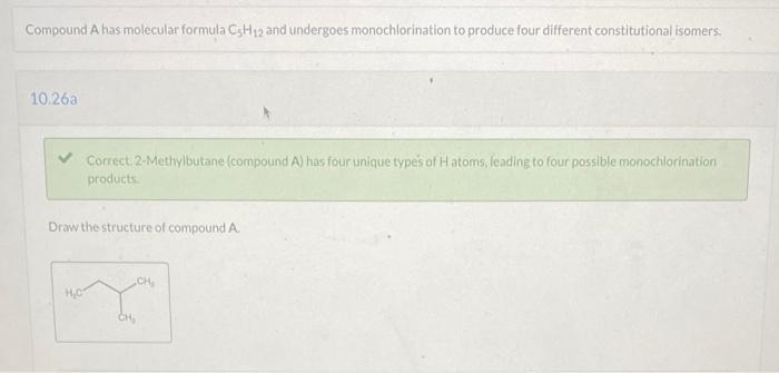 Solved Compound A has molecular formula C5H12 and undergoes | Chegg.com