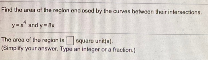 Solved Find the area of the region enclosed by the curves | Chegg.com