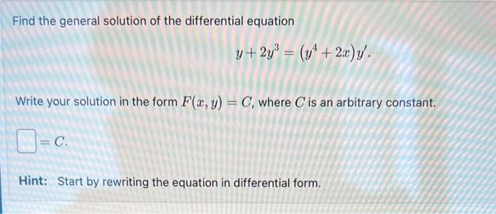 Solved Find the general solution of the differential | Chegg.com