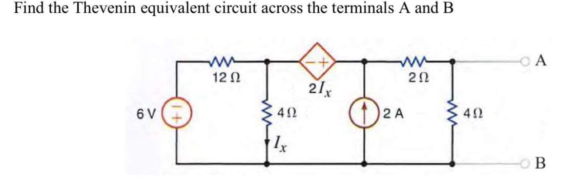 Solved Find the Thevenin equivalent circuit across the | Chegg.com