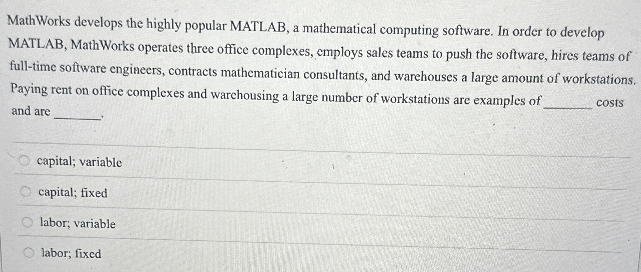Solved MathWorks develops the highly popular MATLAB, a | Chegg.com