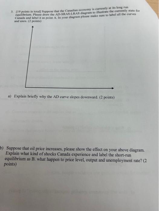 Solved 3. [19 points in total] Suppose that the Canadian | Chegg.com