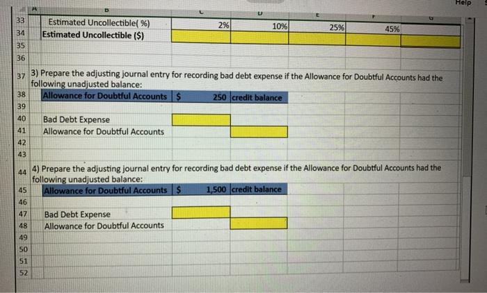 Solved Saved Help Save & Exit Sub Aging of Accounts | Chegg.com