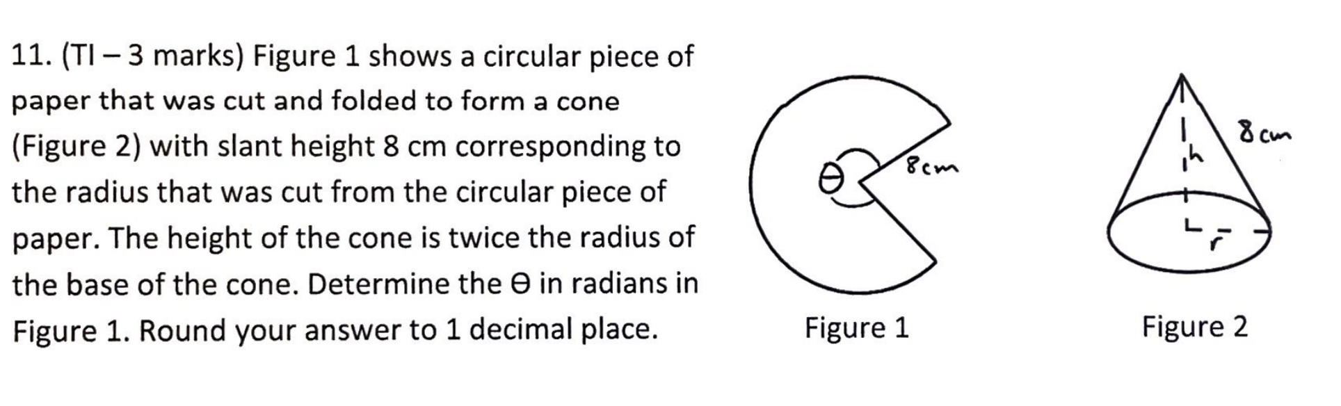 Solved (TI - 3 ﻿marks) ﻿Figure 1 ﻿shows a circular piece | Chegg.com