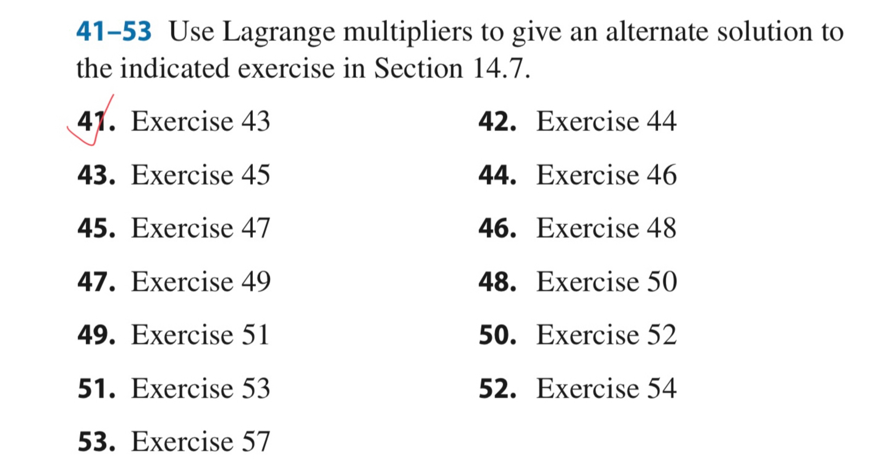 Solved 41-53 ﻿Use Lagrange multipliers to give an alternate | Chegg.com