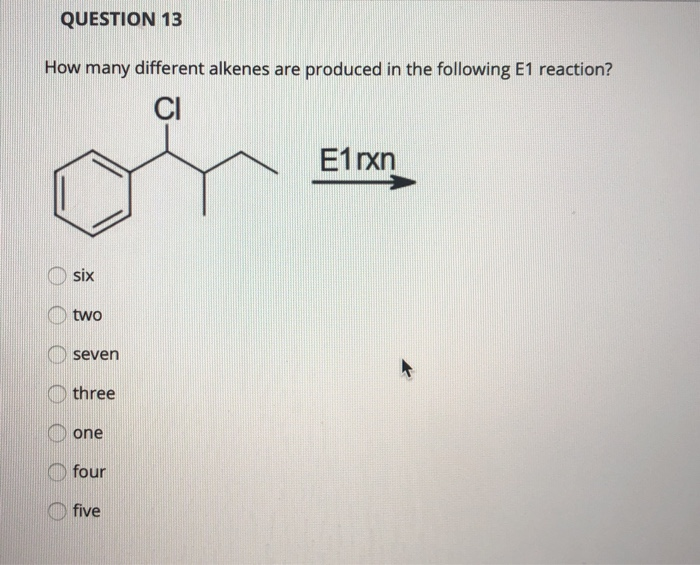 Solved QUESTION 13 How many different alkenes are produced | Chegg.com