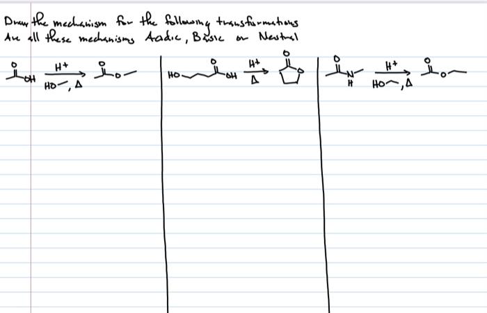 Solved Draw the mechanism for the following transformations | Chegg.com