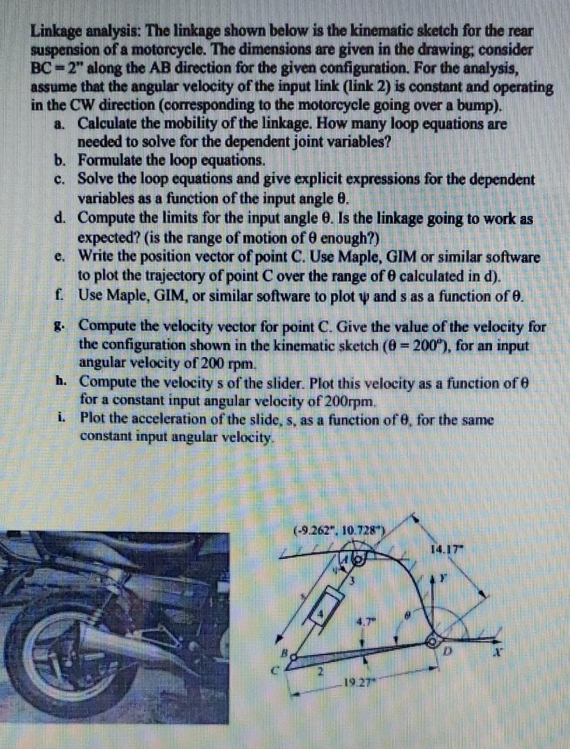 Solved Linkage analysis: The linkage shown below is the | Chegg.com