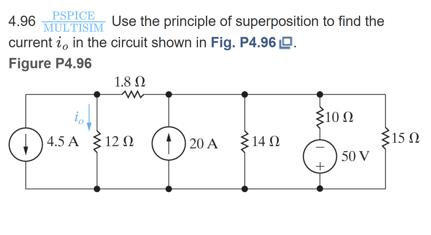 Solved 4 96 ﻿pspice ﻿multisim ﻿use The Principle Of