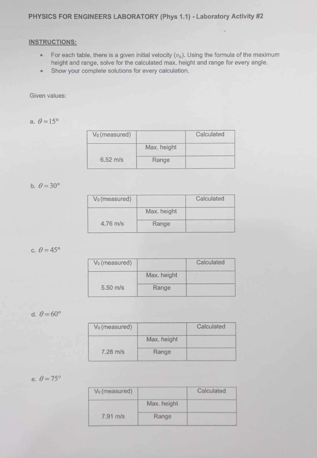 Solved PHYSICS FOR ENGINEERS LABORATORY (Phys 1.1) - | Chegg.com