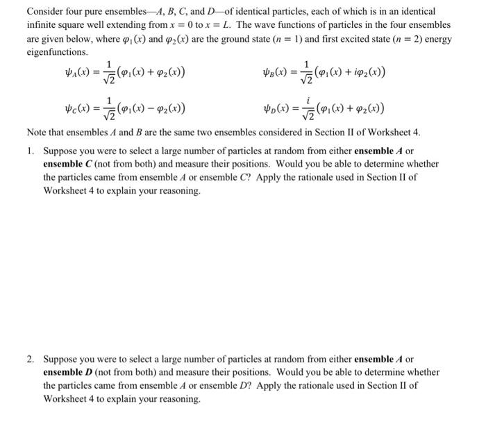 Any superposition of two energy eigenfunctions can be | Chegg.com