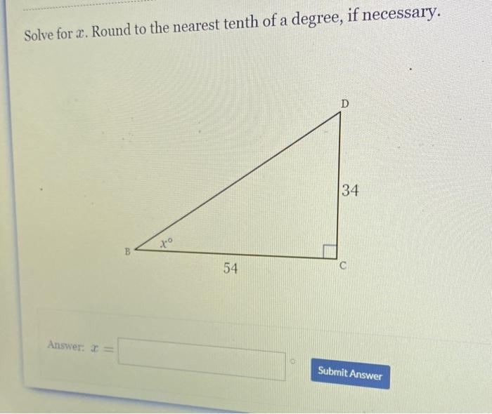 Solved Solve for 2. Round to the nearest tenth of a degree, | Chegg.com