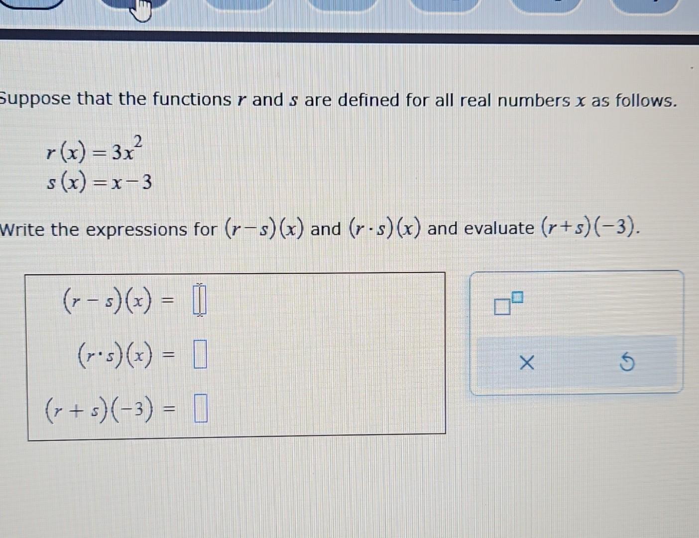 Solved Suppose that the functions r and s are defined for | Chegg.com