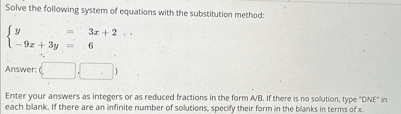 Solved Solve the following system of equations with the | Chegg.com