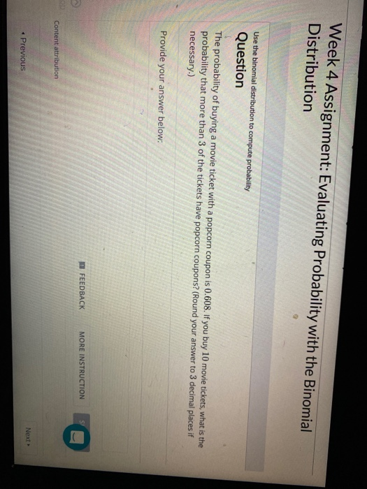 Solved Week 4 Assignment: Evaluating Probability with the | Chegg.com