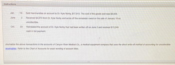 Solved Jan. 19 Sold merchandise on account to Dr. Kyle | Chegg.com