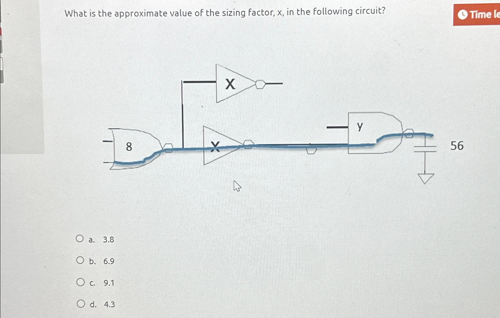 What is the approximate value of the sizing factor, | Chegg.com