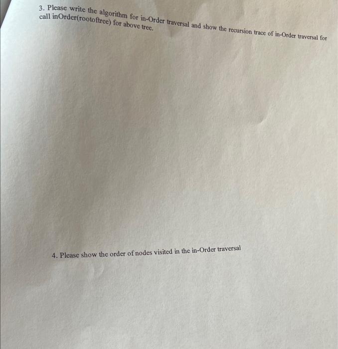 3. Please write the algorithm for in-Order traversal | Chegg.com