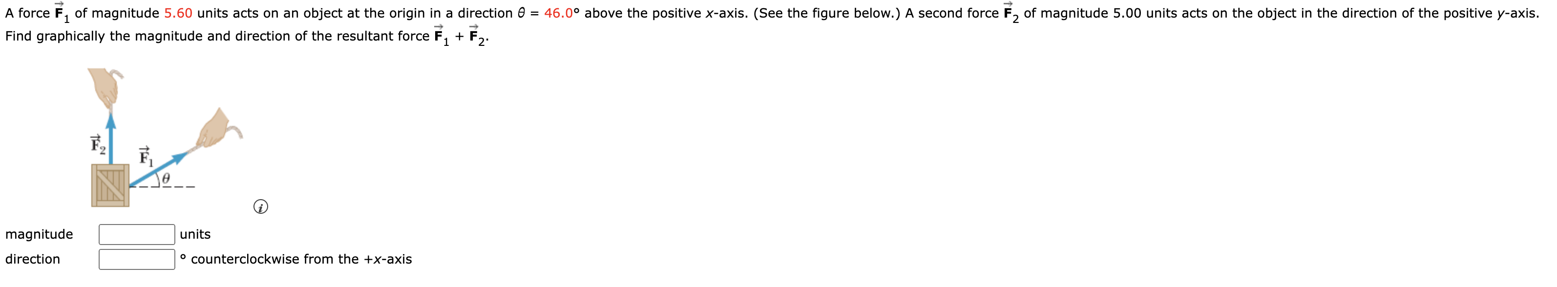 Solved Find graphically the magnitude and direction of the | Chegg.com