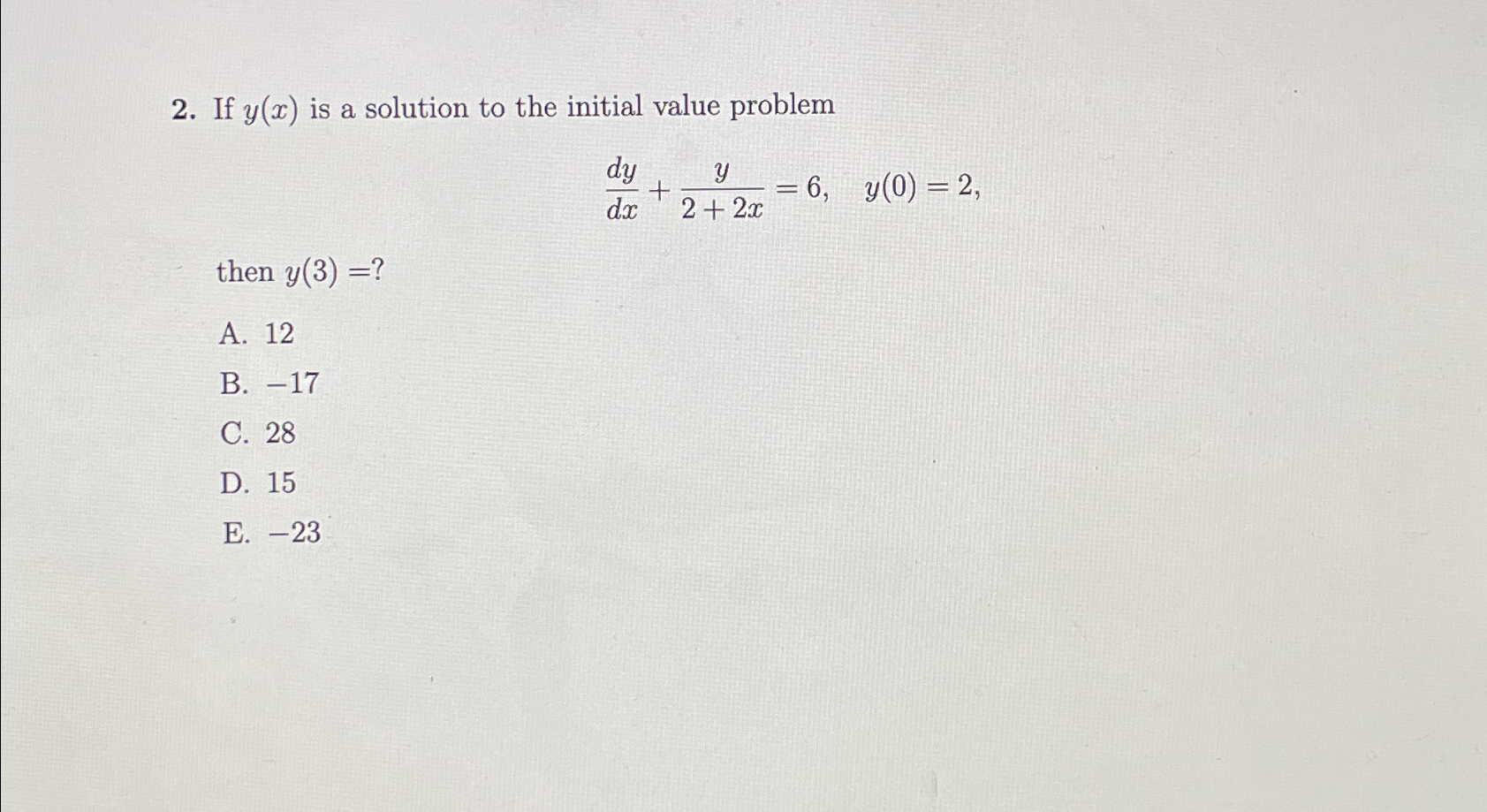 Solved If y(x) ﻿is a solution to the initial value | Chegg.com