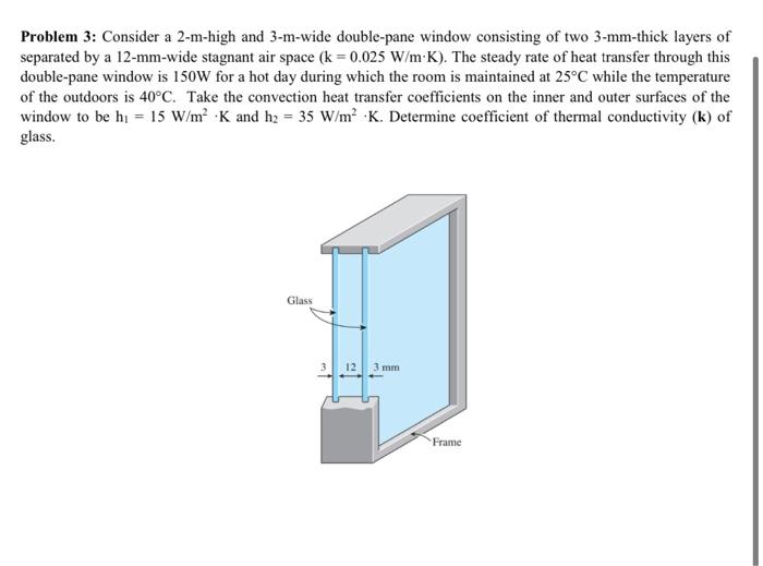 Solved Problem 3: Consider a 2-m-high and 3-m-wide | Chegg.com
