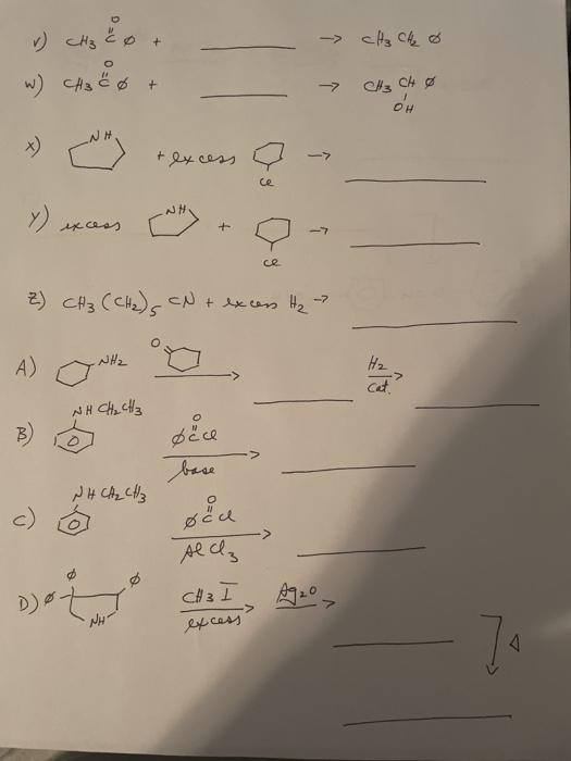 Solved -> CH₃ Cho v chz čo CHE + w) CH3 % 0 + ) -2 CH3 CHO + | Chegg.com