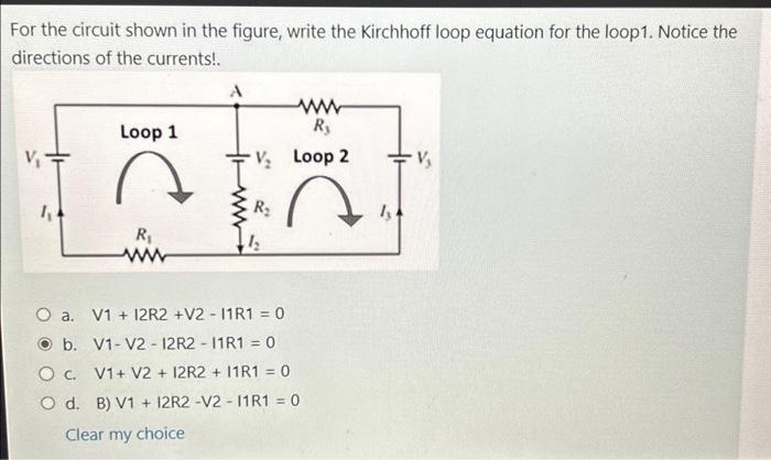 Solved For the circuit shown in the figure, write the | Chegg.com