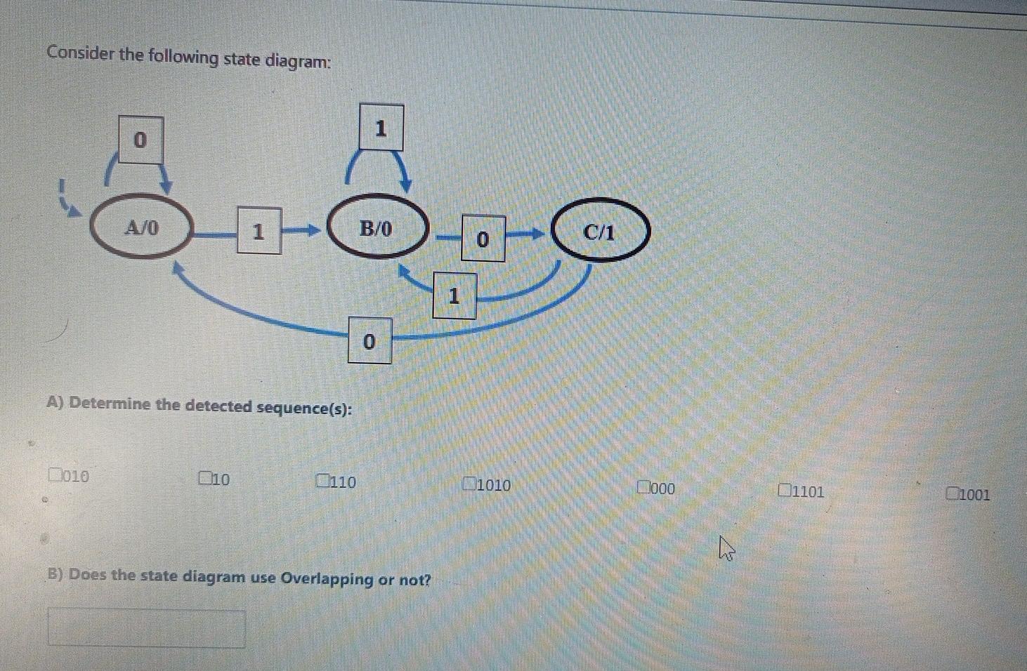 Solved Consider the following state diagram: A) Determine | Chegg.com