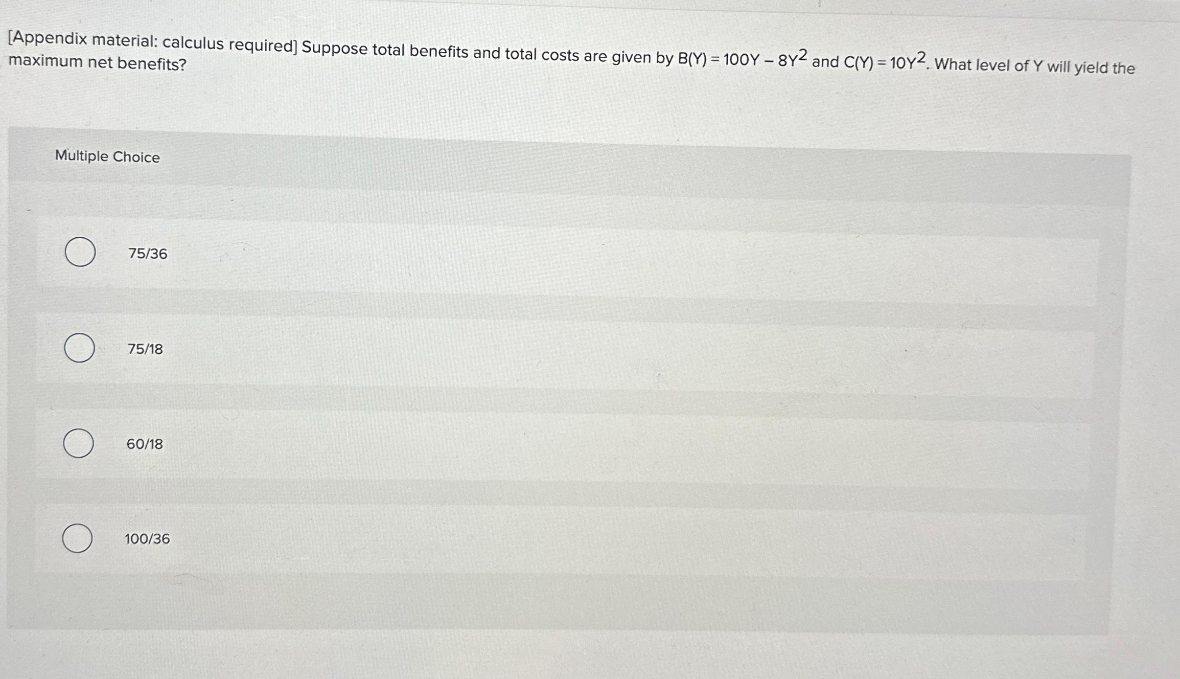 Solved [Appendix material: calculus required] ﻿Suppose total | Chegg.com