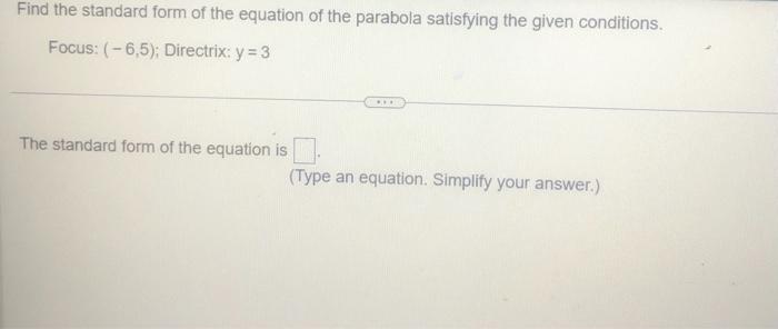 Solved Find the standard form of the equation of the | Chegg.com