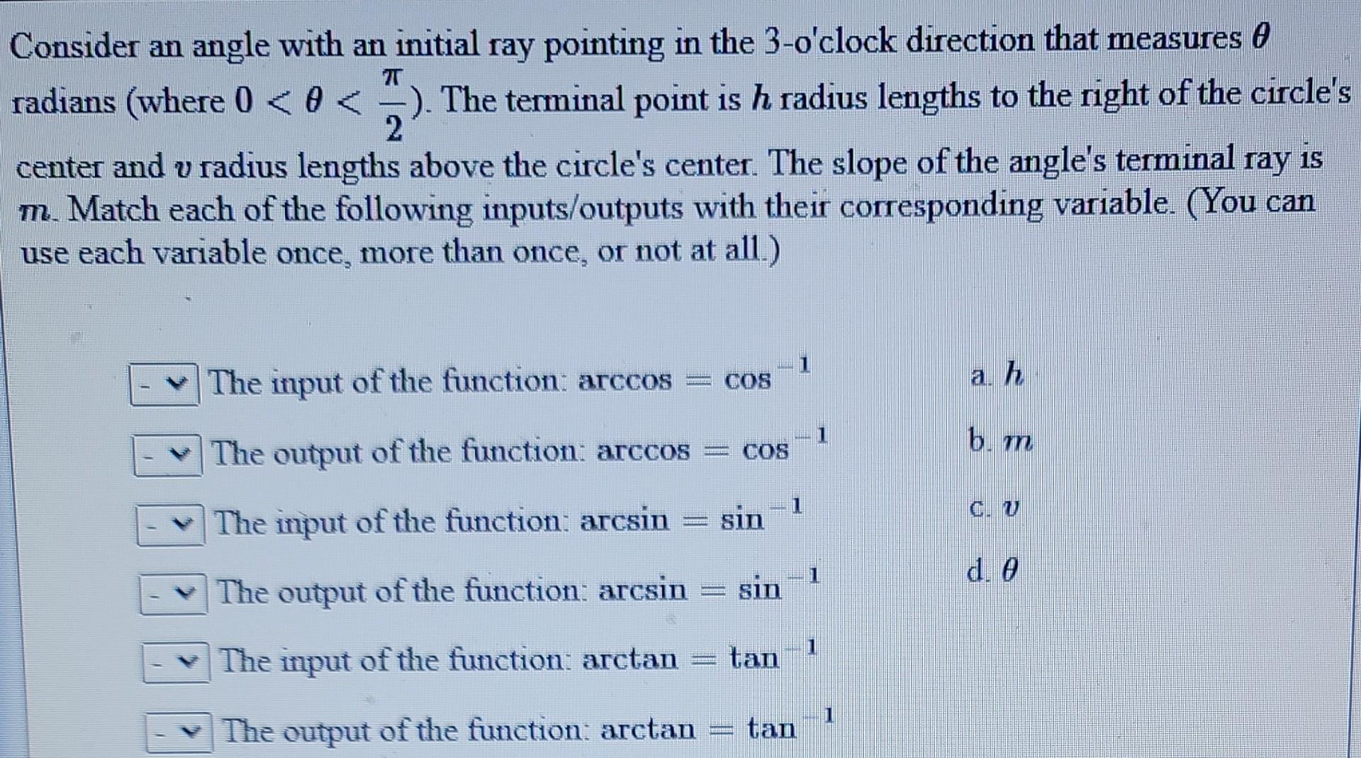 Solved Consider an angle with an initial ray pointing in the | Chegg.com