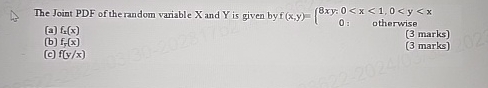 Solved The Joint PDF of the random variable x ﻿and Y ﻿is | Chegg.com