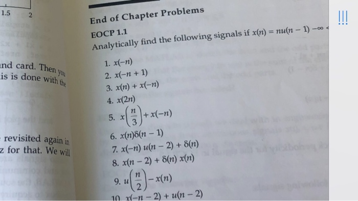 Solved 1.5 2 End of Chapter Problems EOCP 1.1 Analytically | Chegg.com