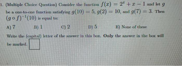 (Multiple Choice Question) Consider the function | Chegg.com