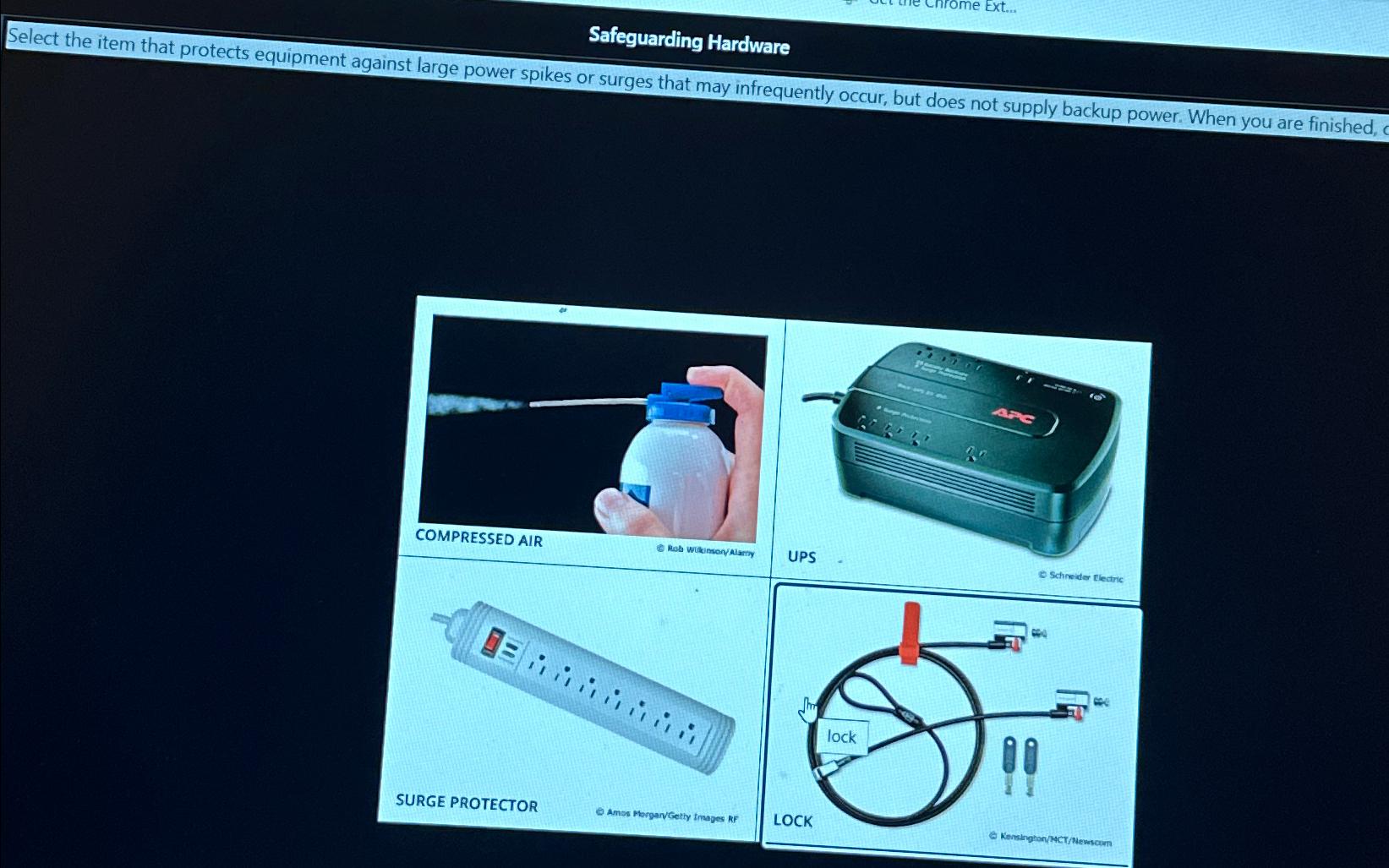 Solved Select the item that protects equipment against large | Chegg.com