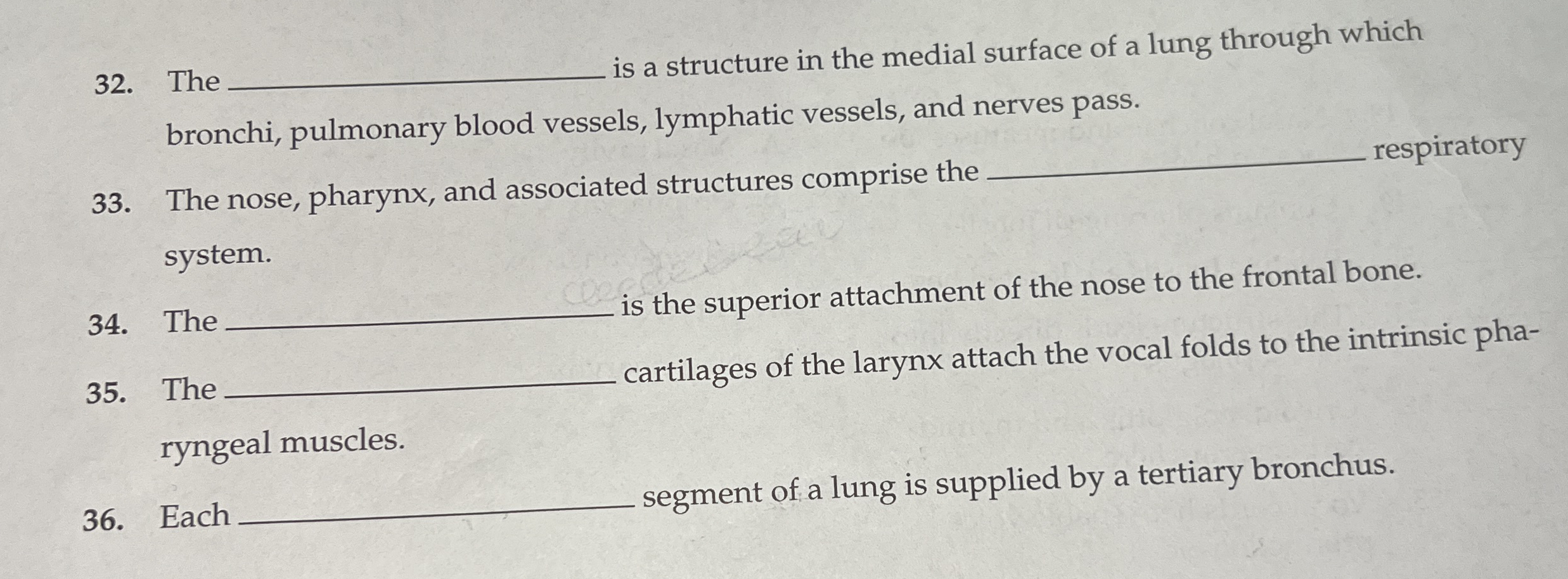 Solved The ﻿is a structure in the medial surface of a lung | Chegg.com