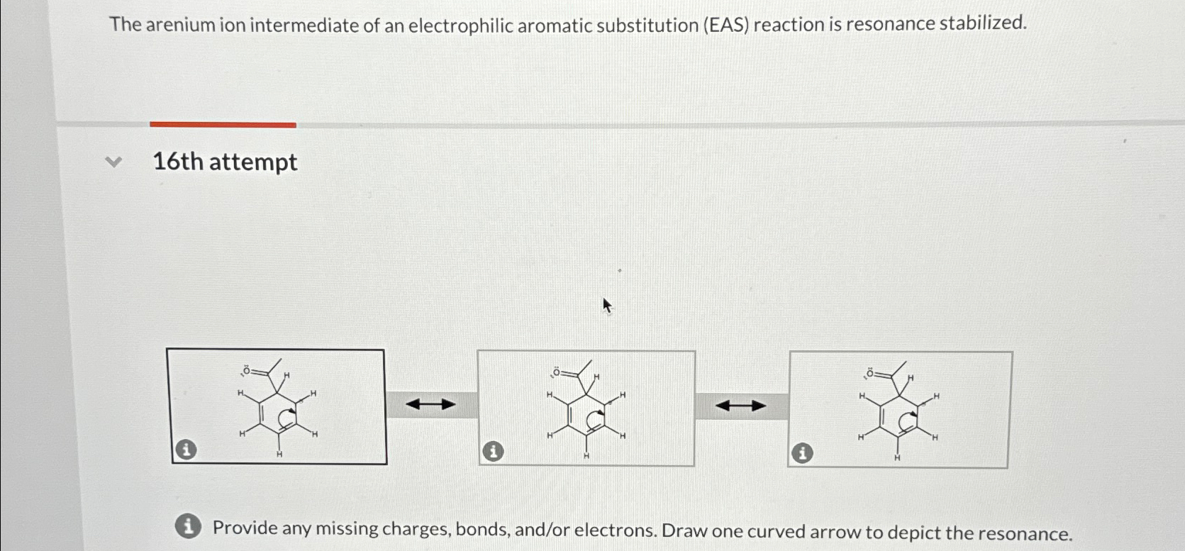 Solved The arenium ion intermediate of an electrophilic | Chegg.com