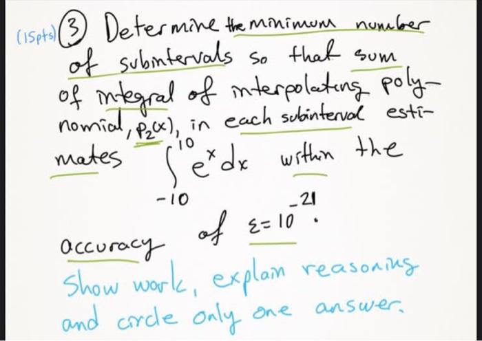 Solved (15pts) (² Determine the minimum number of | Chegg.com