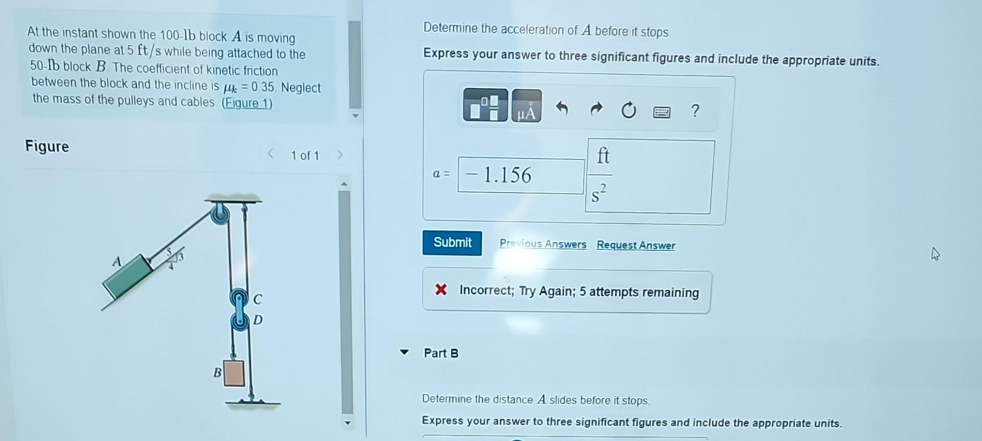 Solved At the instant shown the 100-lb block A is moving | Chegg.com