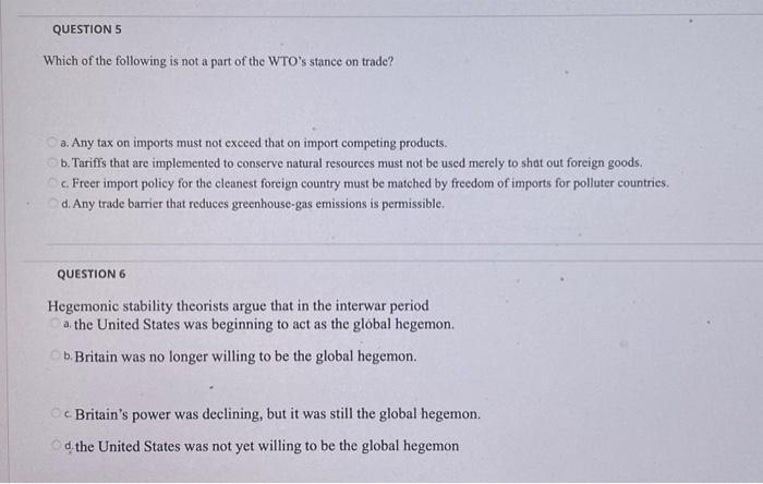 Which of the following is not a part of the WTO's | Chegg.com
