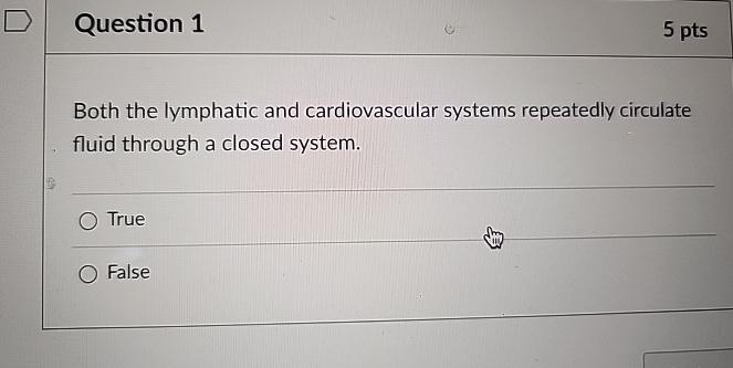 Solved Question 15 ﻿ptsBoth the lymphatic and cardiovascular | Chegg.com