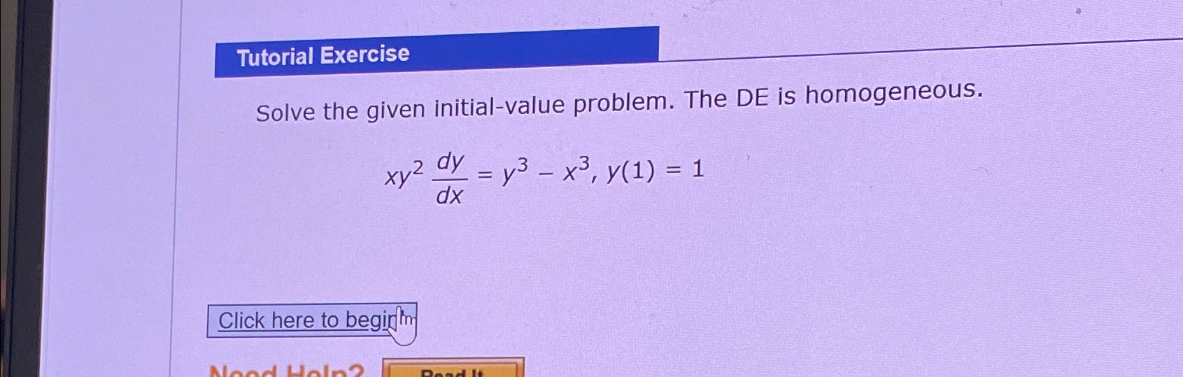 Solved Tutorial ExerciseSolve the given initial-value | Chegg.com