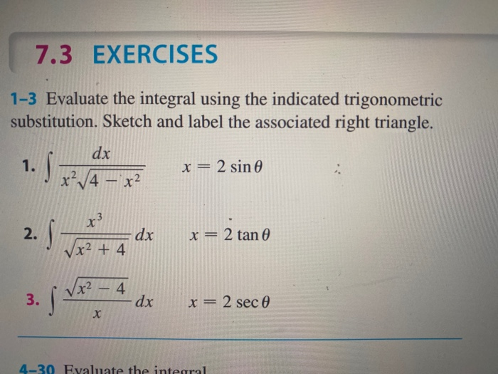 Solved 7.3 EXERCISES 1-3 Evaluate the integral using the | Chegg.com